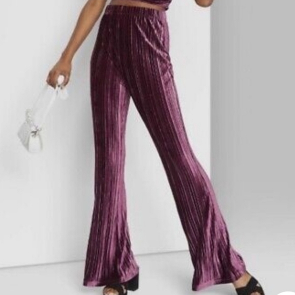 Target | Pants & Jumpsuits | Target Matallic Purple Flared Pants | Poshmark